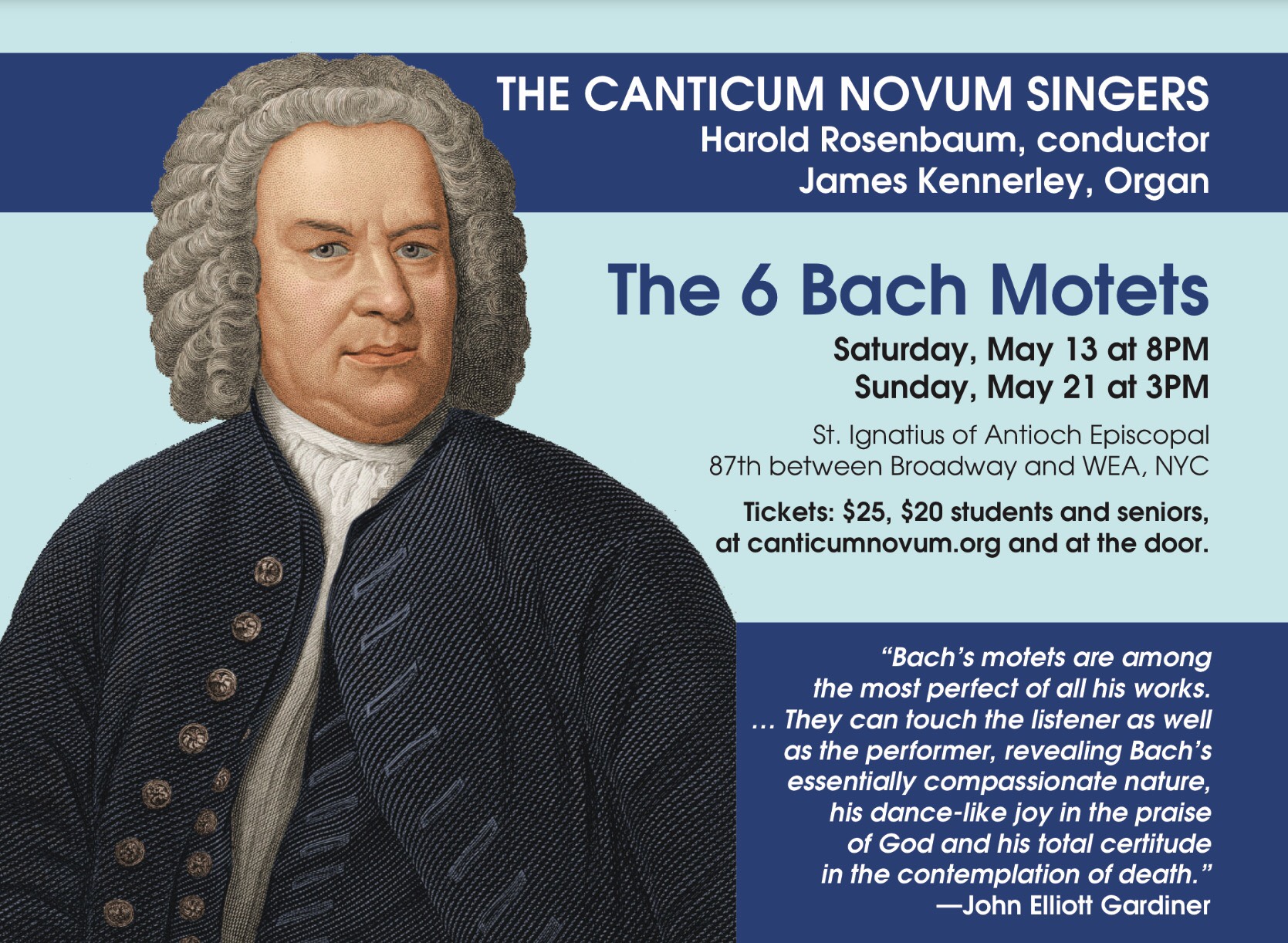 Canticum Novum Singers Presents 6 Bach Motets - StageBuddy.com
